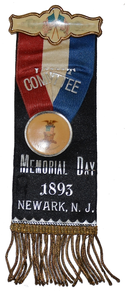 1893 NEWARK NEW JERSEY GAR MEMORIAL DAY RIBBON — Horse Soldier