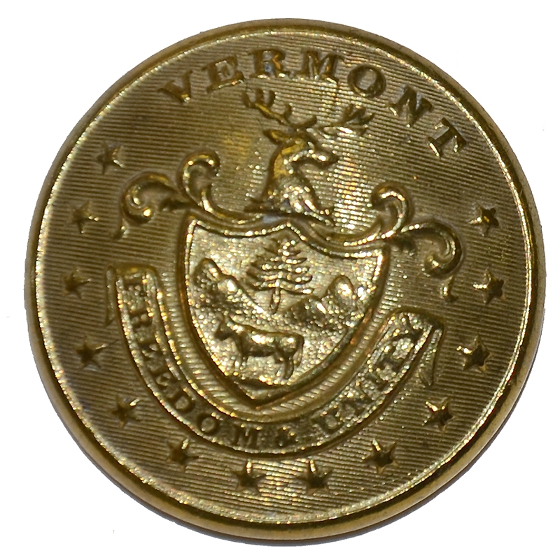 VERMONT COAT SIZE BUTTON, VT9A — Horse Soldier