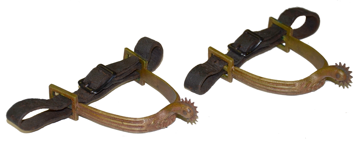 VERY NICE SET OF CIVIL WAR OFFICER’S SPURS WITH ORIGINAL STRAPS — Horse ...