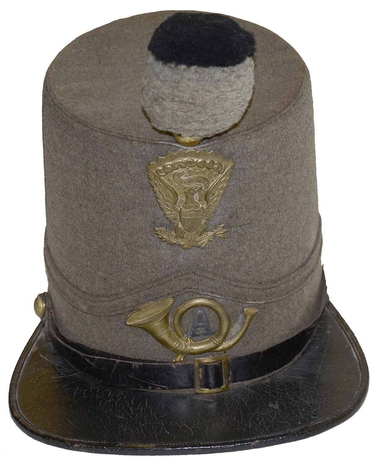 IDENTIFIED 1851 PATTERN MASSACHUSETTS MILITIA SHAKO AND CASE — Horse ...