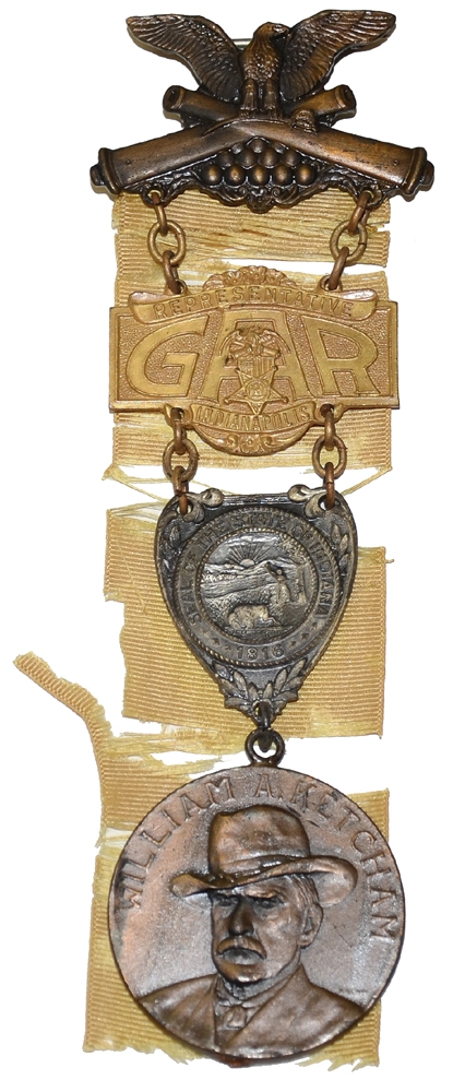 55TH NATIONAL ENCAMPMENT GAR BADGE 1921 — Horse Soldier