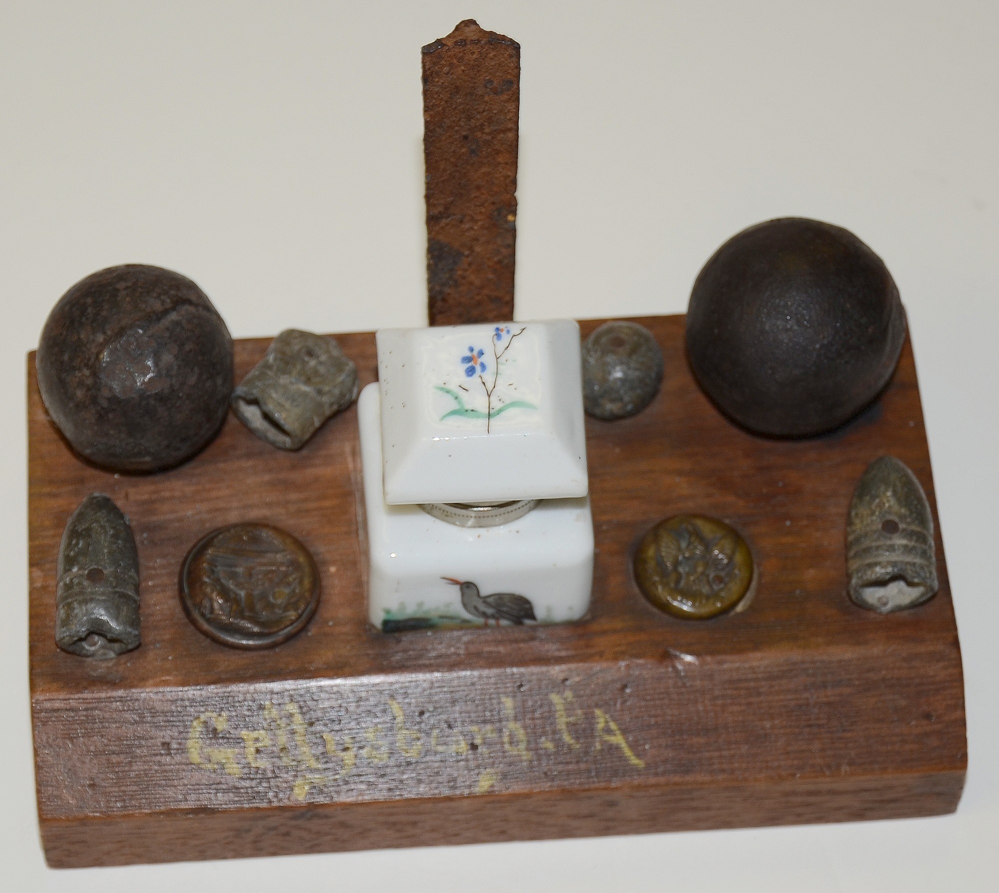 RARE GETTYSBURG RELIC DESK SET BY JOHN GOODE — Horse Soldier