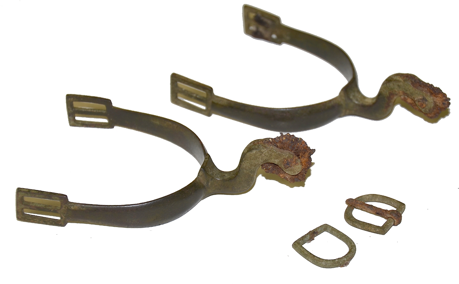 MATCHED PAIR OF CONFEDERATE SPURS FROM FREDERICKSBURG, VA. — Horse Soldier