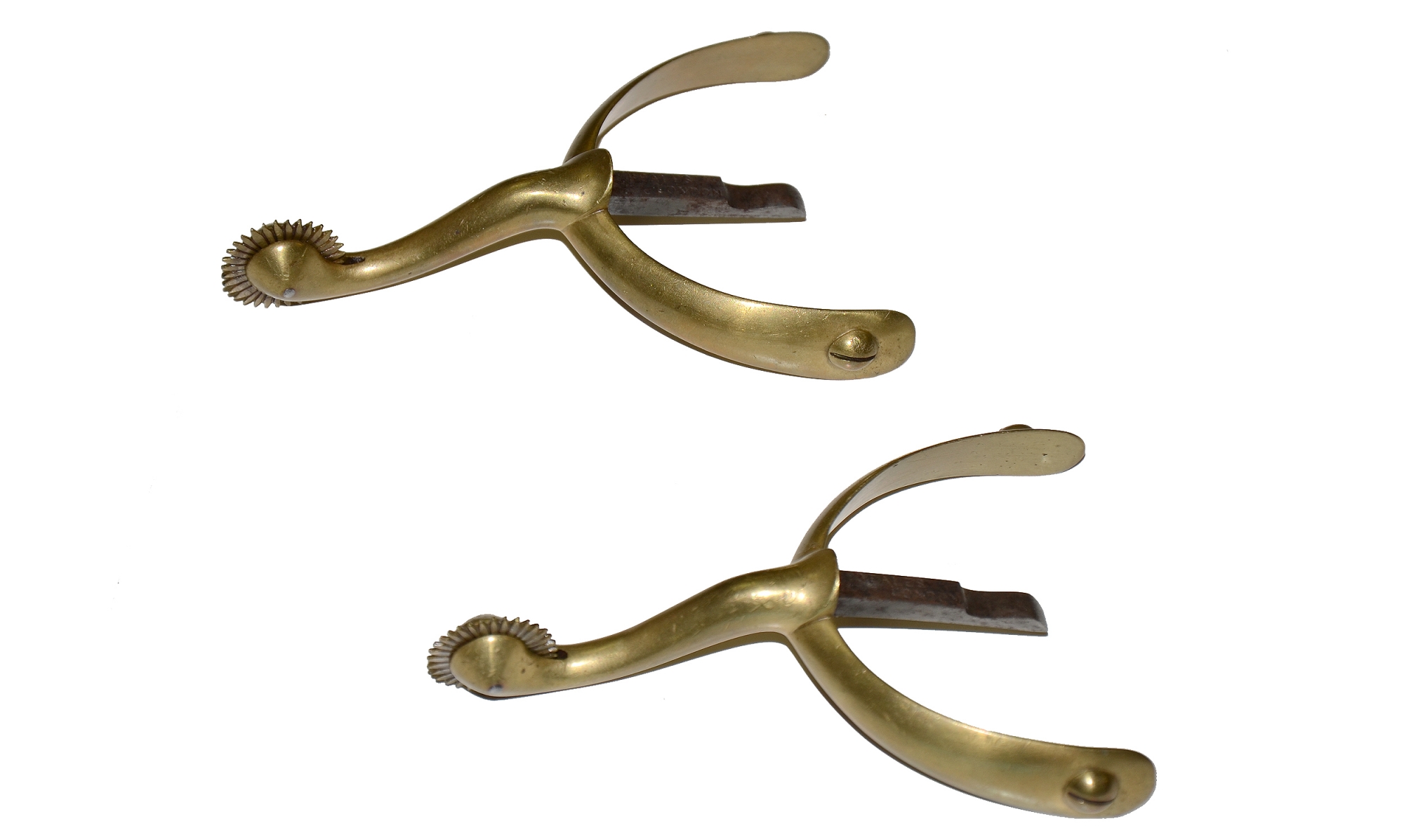 PAIR OF BRASS BOX SPURS — Horse Soldier