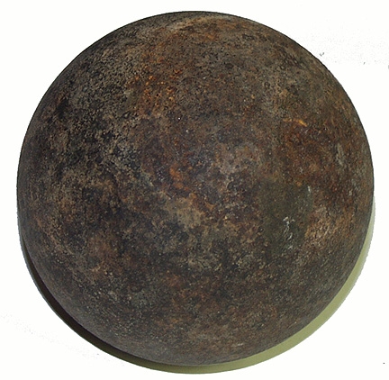 U.S. 4.52" 12 POUND SPHERICAL SHOT FOUND ON WOLF HILL FROM CHRITZMAN ...