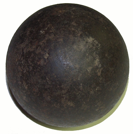 U.S. 4.52 INCH 12-POUND SPHERICAL SHOT FROM THE OAK RIDGE COLLECTION ...