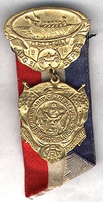 1914 G.A.R. BADGE DETROIT, MI — Horse Soldier
