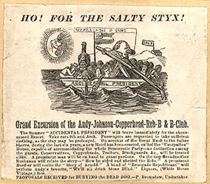 ANTI - ANDREW JOHNSON POLITICAL CARTOON — Horse Soldier