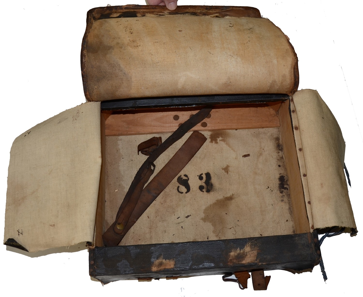 WOOD FRAME PAINTED ARTILLERY KNAPSACK — Horse Soldier