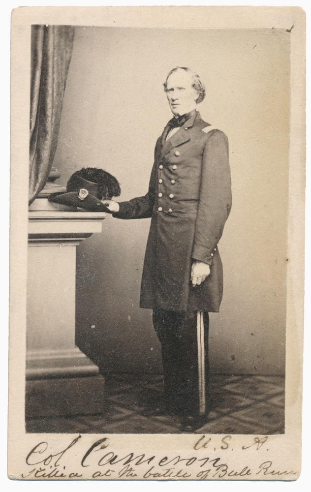 CDV OF COLONEL JAMES CAMERON, 79TH NEW YORK, KIA AT 1ST BULL RUN ...