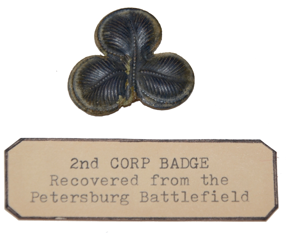 SECOND CORPS BADGE EXCAVATED AT PETERSBURG — Horse Soldier