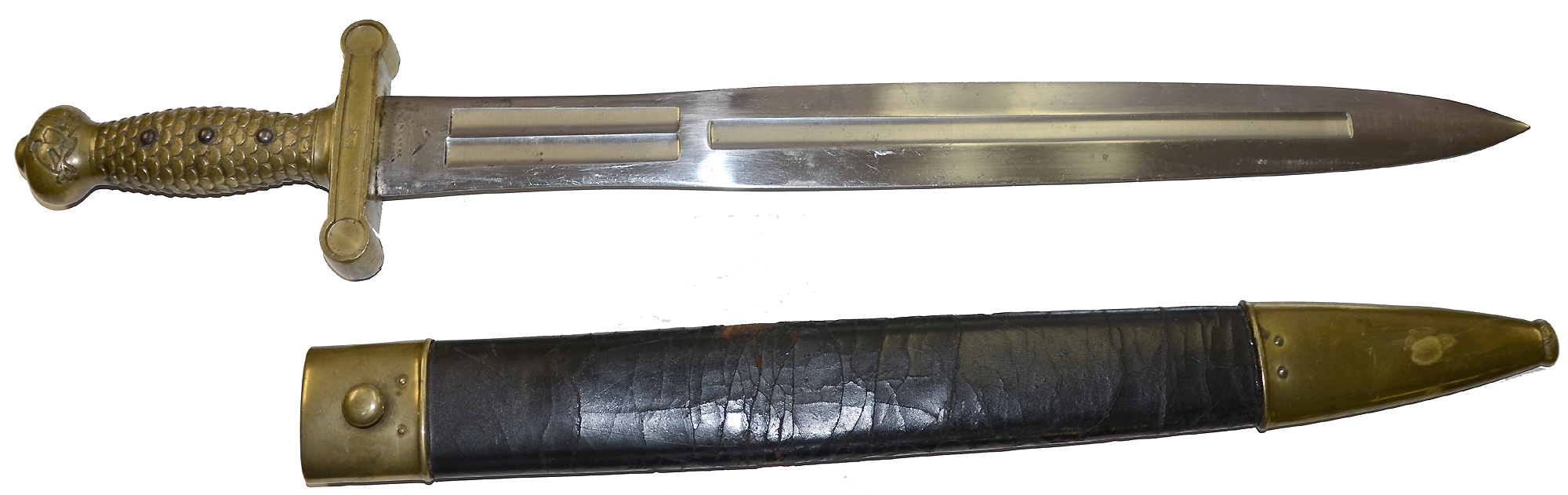 RARE MASSACHUSETTS MARKED 1832 PATTERN ENLISTED SHORT SWORD WITH ...