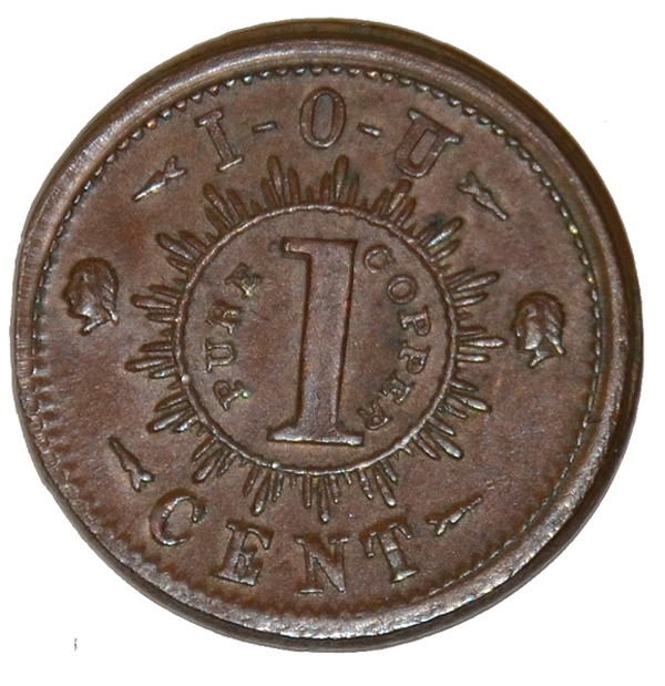 CIVIL WAR “DRY GOODS” TOKEN – 1 CENT — Horse Soldier