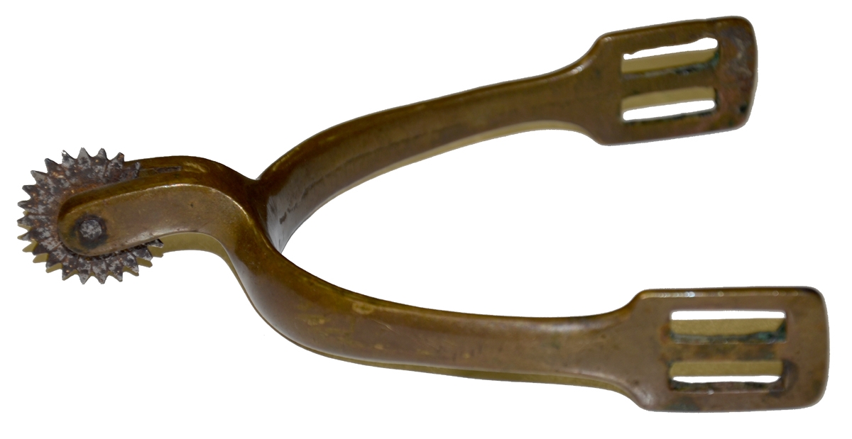 BRASS CONFEDERATE SPUR WITH IRON ROWEL — Horse Soldier