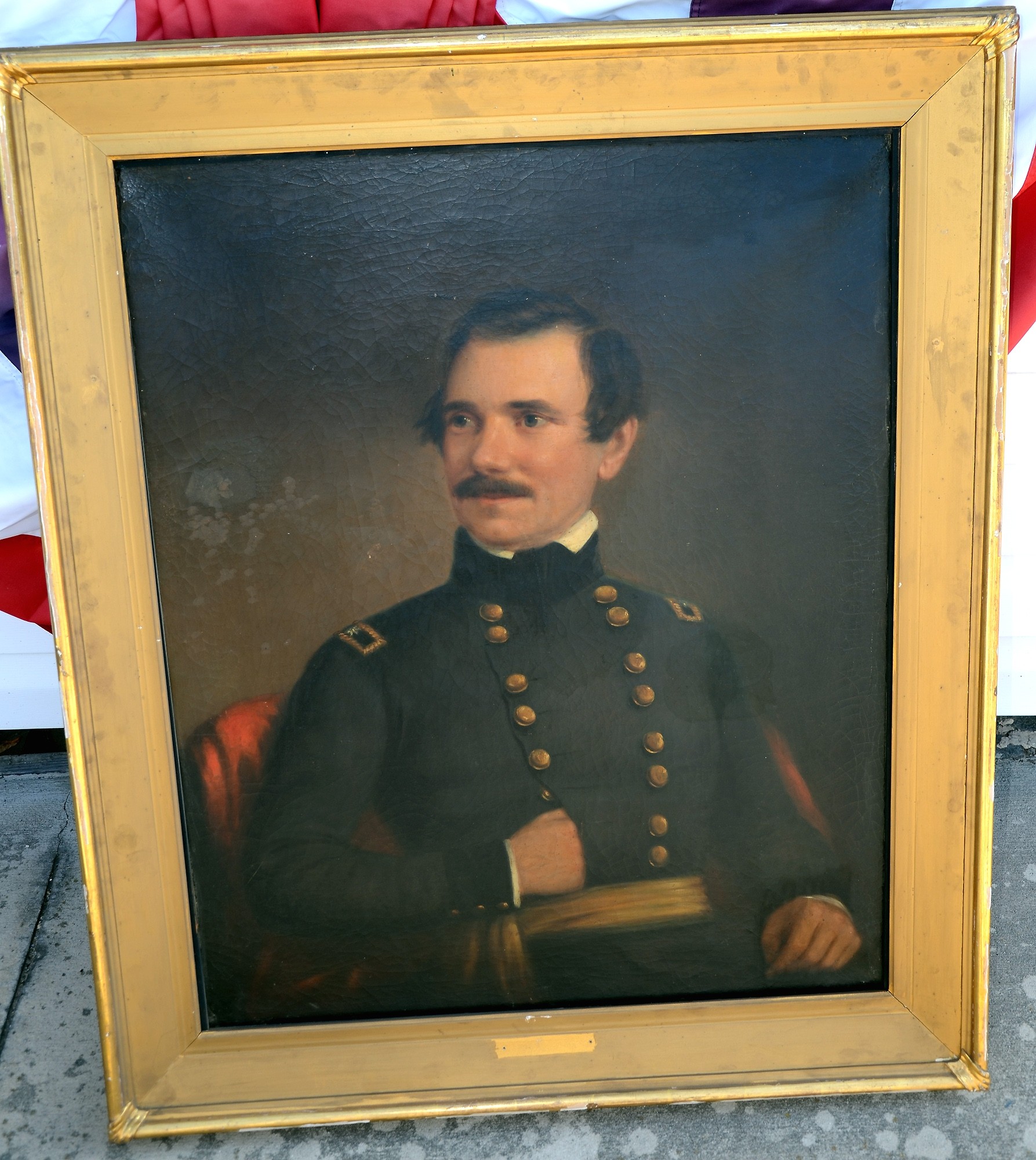 PERIOD OIL PORTRAIT OF BRIGADIER GENERAL JAMES SHIELDS — Horse Soldier