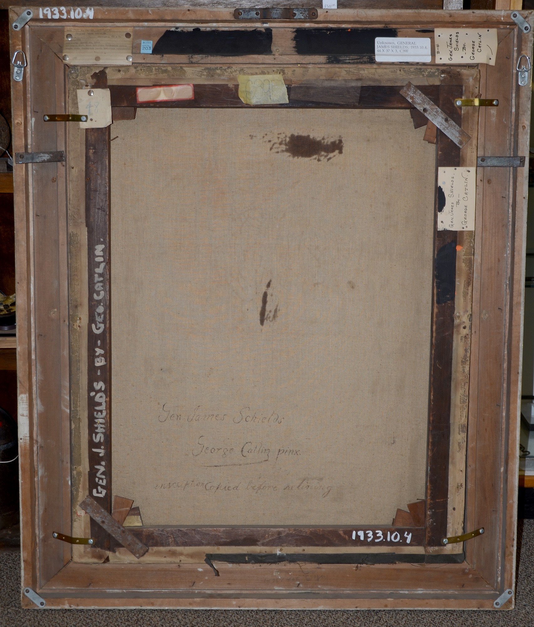 PERIOD OIL PORTRAIT OF BRIGADIER GENERAL JAMES SHIELDS — Horse Soldier