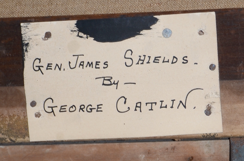 PERIOD OIL PORTRAIT OF BRIGADIER GENERAL JAMES SHIELDS — Horse Soldier