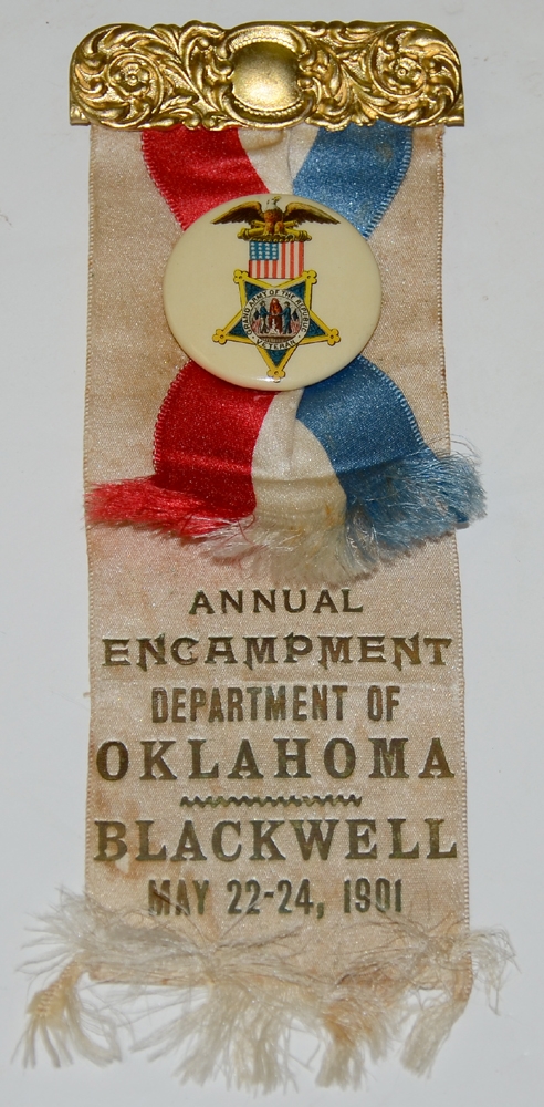 1901 GAR RIBBON – DEPARTMENT OF OKLAHOMA NATIONAL ENCAMPMENT — Horse ...
