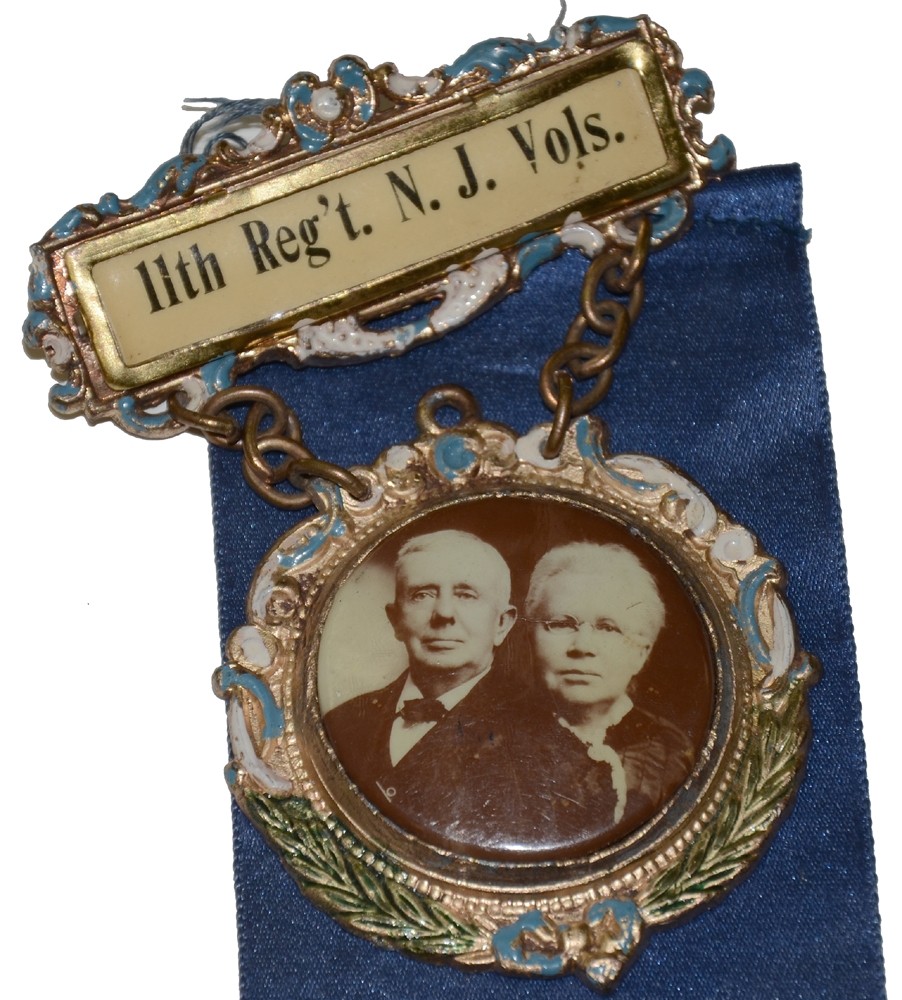 11th NEW JERSEY REUNION RIBBON SHOWING CAPT. HAND, WOUNDED AT ...