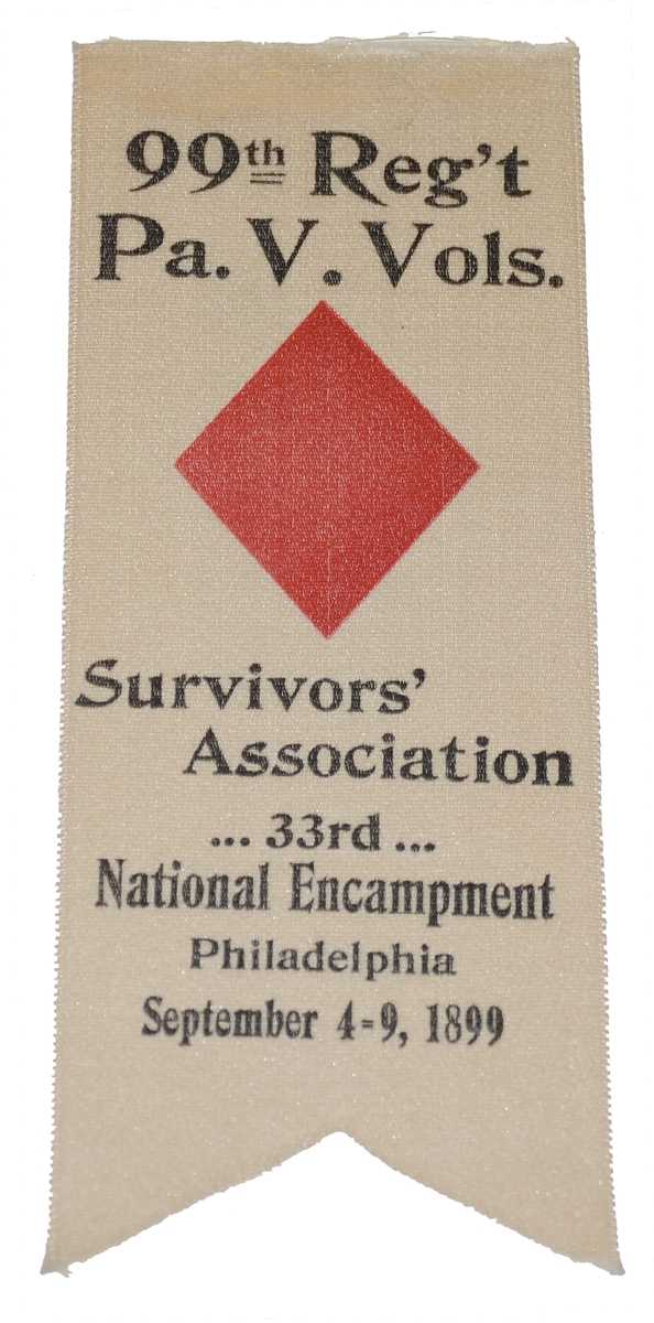99th PENNSYLVANIA VOLUNTEERS RIBBON 1899 — Horse Soldier