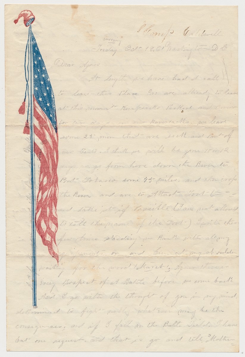 SOLDIER’S LETTER ON PATRIOTIC PAPER WITH COLORFUL CAPITOL IMAGE ON ...