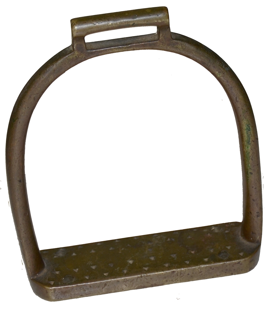 SOLID BRASS CIVIL WAR STIRRUP – ARSENAL MARKED — Horse Soldier