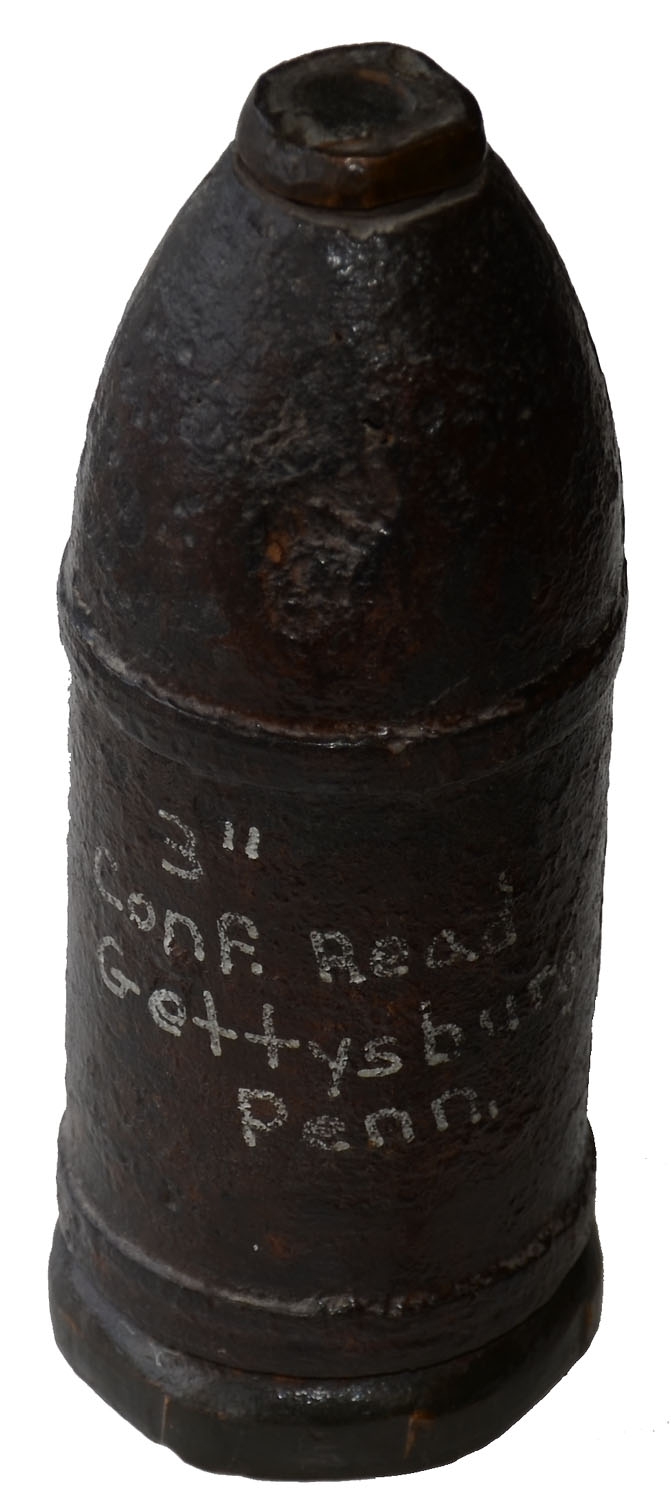 CS 3-INCH READ ARTILLERY SHELL RECOVERED AT GETTYSBURG — Horse Soldier
