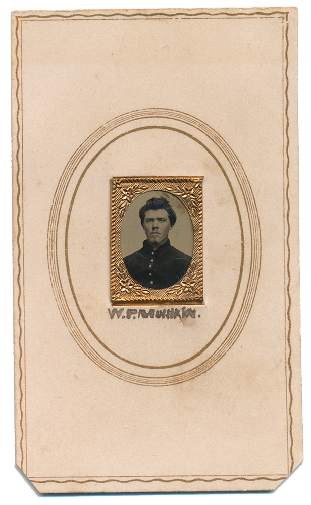 GEM SIZE TINTYPE IN CDV MOUNT ID’D TO 89TH INDIANA SOLDIER — Horse Soldier