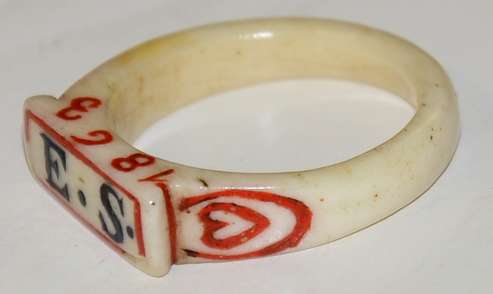 CARVED BONE RING — Horse Soldier