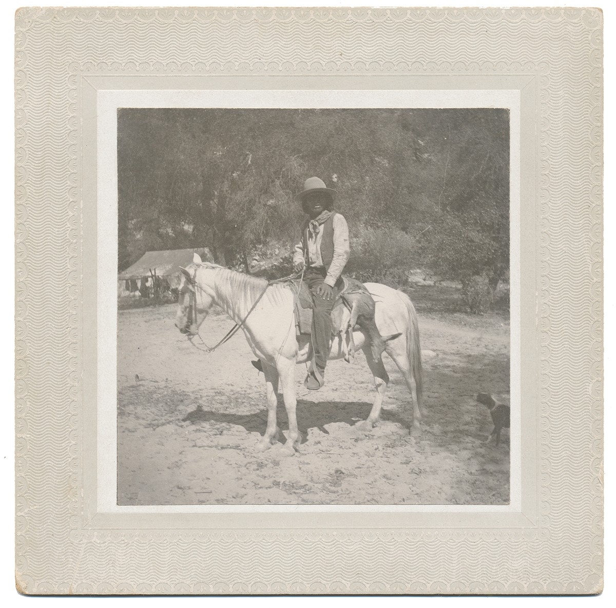 CABINET CARD PHOTOGRAPH OF A MOUNTED APACHE NAMED “SERGEANT FRANK ...