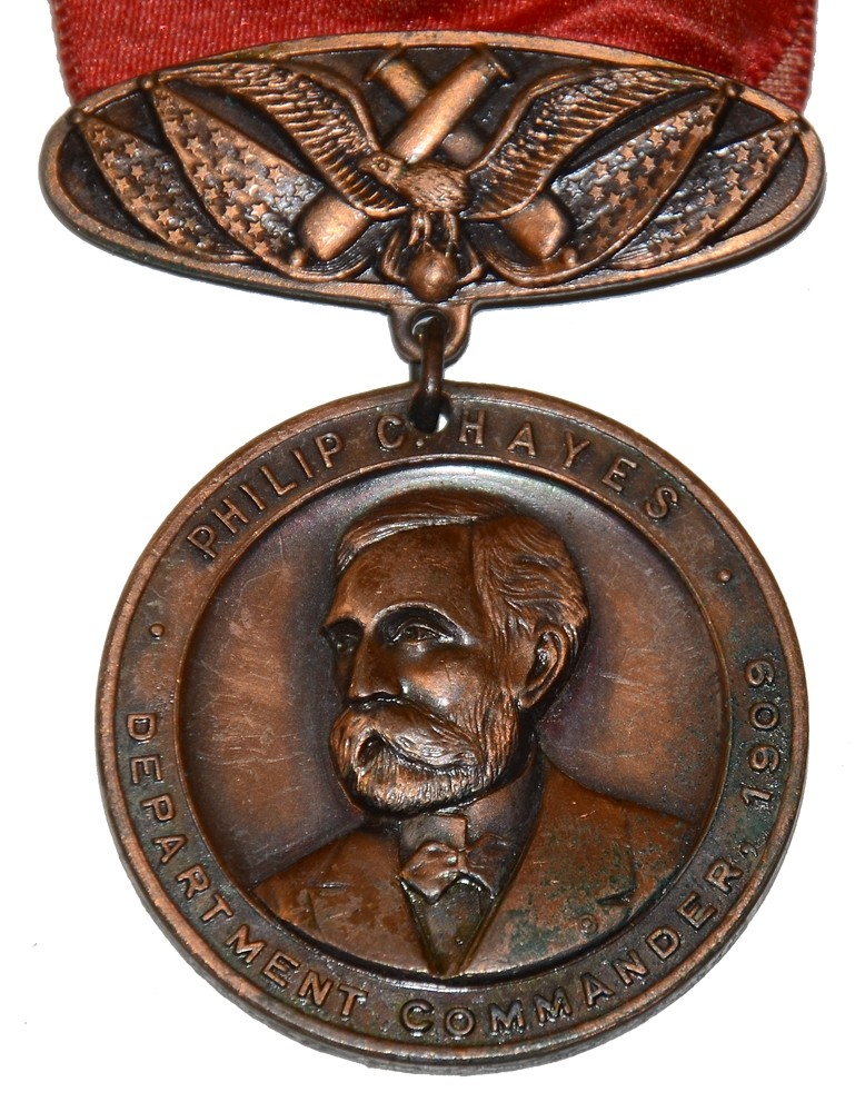 34TH GAR NATIONAL ENCAMPMENT DELEGATE RIBBON AND BADGE — Horse Soldier