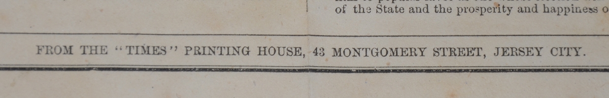 NEW JERSEY BROADSIDE ON THE GOVERNOR’S RACE AND THE ABOLITION OF ...
