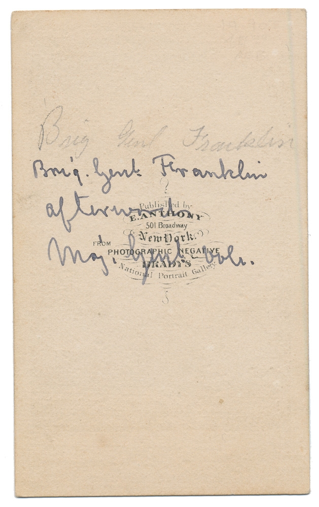 STANDING CDV OF MAJOR GENERAL WILLIAM B. FRANKLIN — Horse Soldier