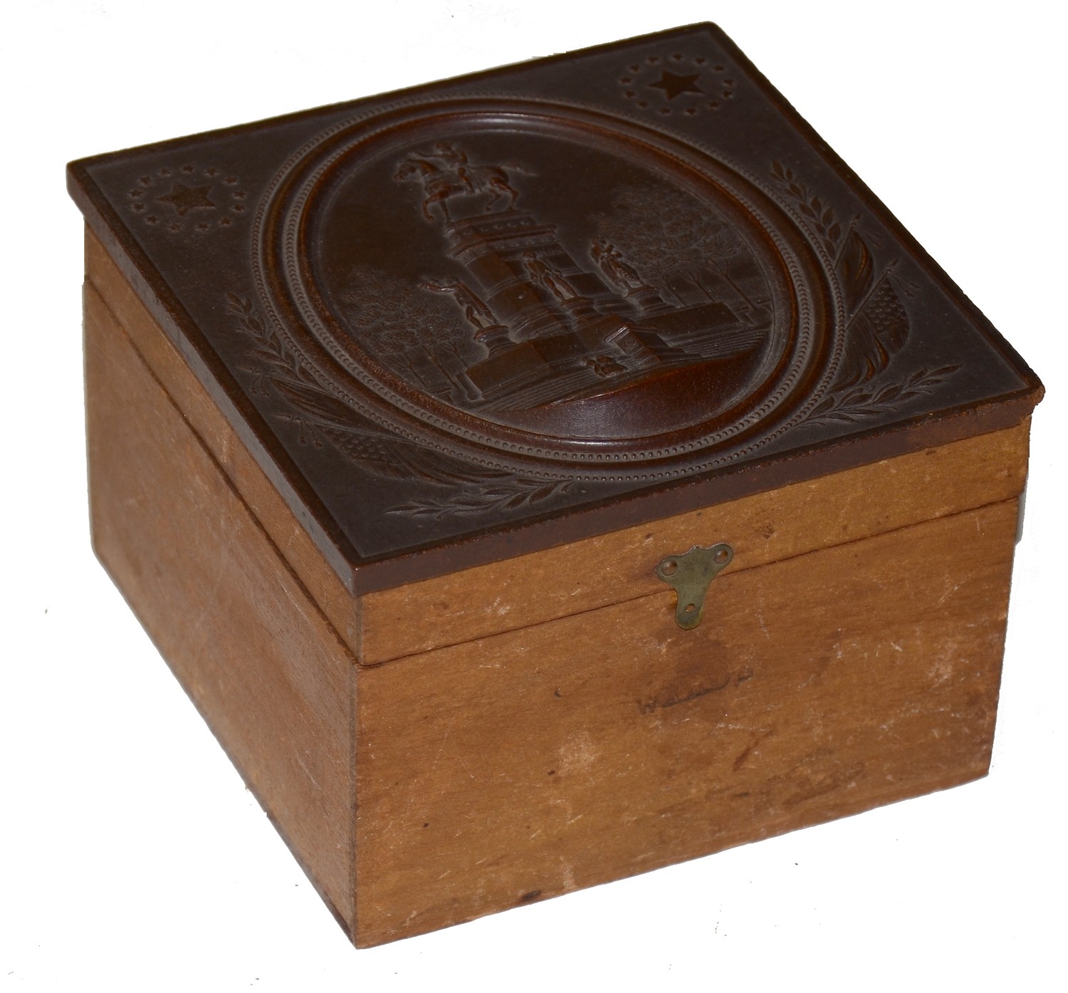 VICTORICAN ERA PAPER COLLAR BOX WITH THERMOPLASTIC PATRIOTIC LID ...