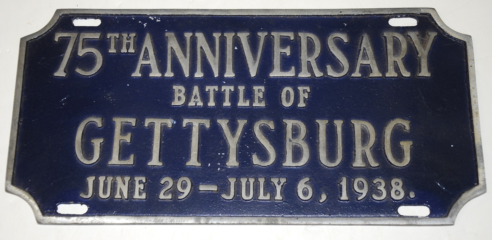 GETTYSBURG 75TH ANNIVERSARY LICENSE PLATE — Horse Soldier