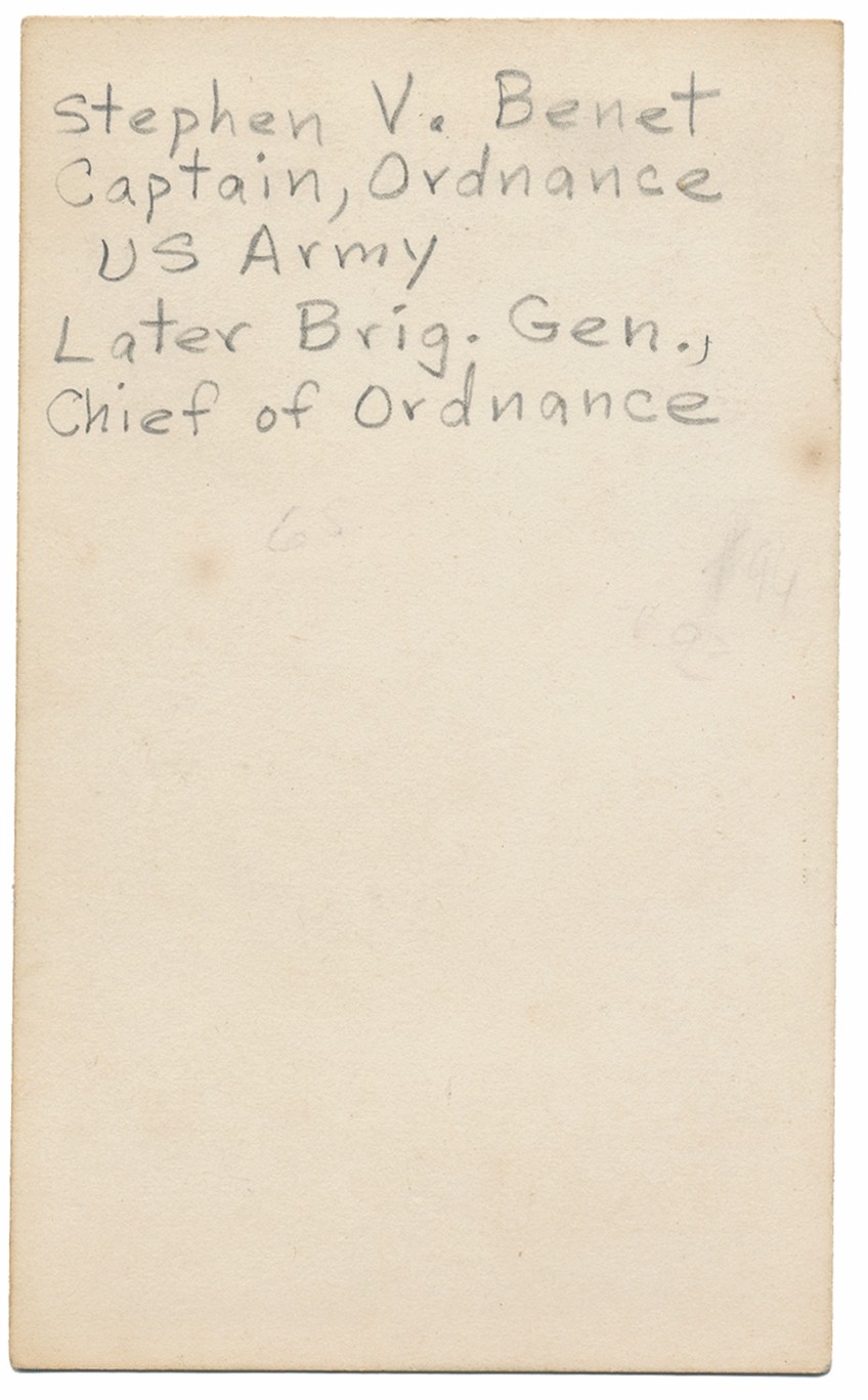 CDV BUST VIEW OF BRIGADIER GENERAL STEPHEN V. BENET AS A CAPTAIN ...