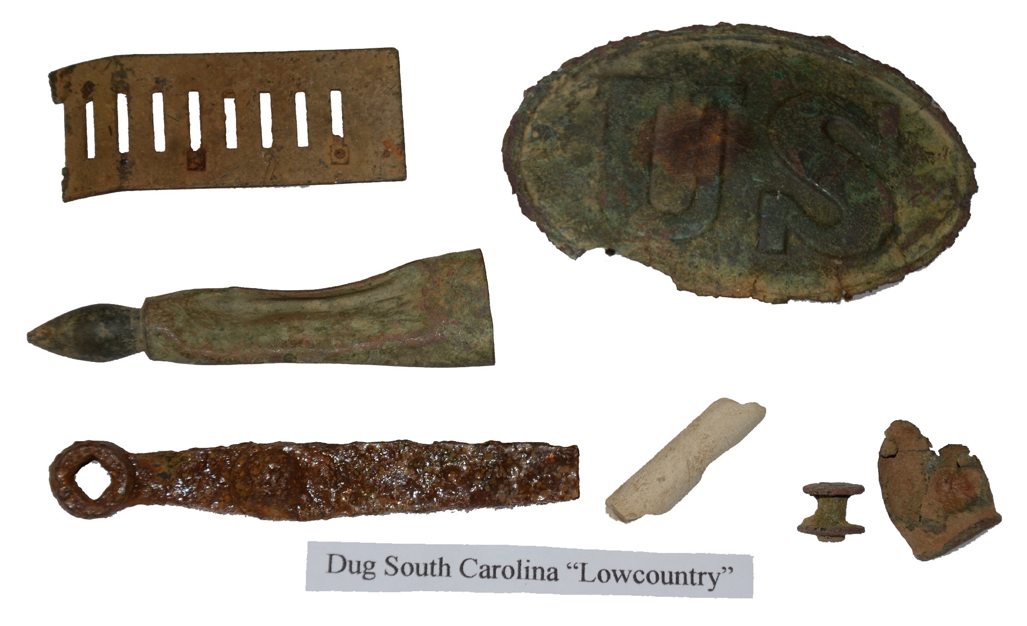BOX OF CIVIL WAR RELICS DUG IN SOUTH CAROLINA — Horse Soldier