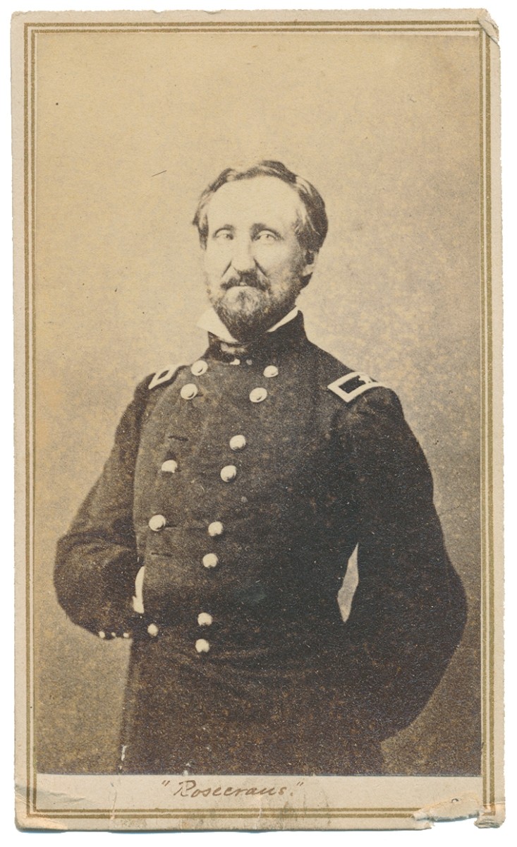 WAIST-UP CDV OF ROSECRANS AS A BRIGADIER GENERAL — Horse Soldier