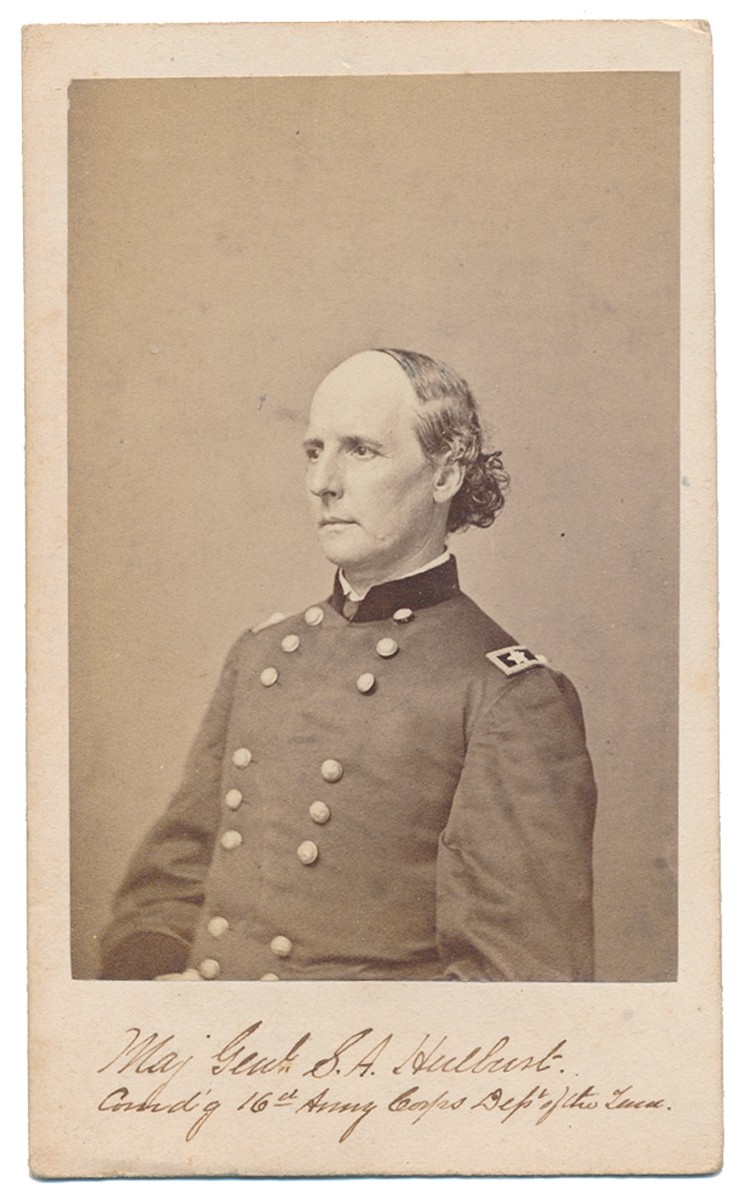 CDV PORTRAIT OF MAJOR GENERAL STEPHEN A. HURLBURT 16th ARMY CORPS ...