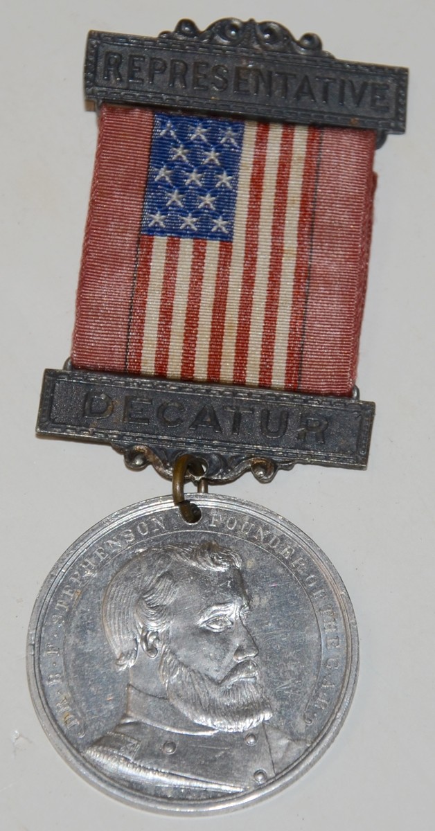 G.A.R. REPRESENTATIVE BADGE – DECATUR, 1891 — Horse Soldier