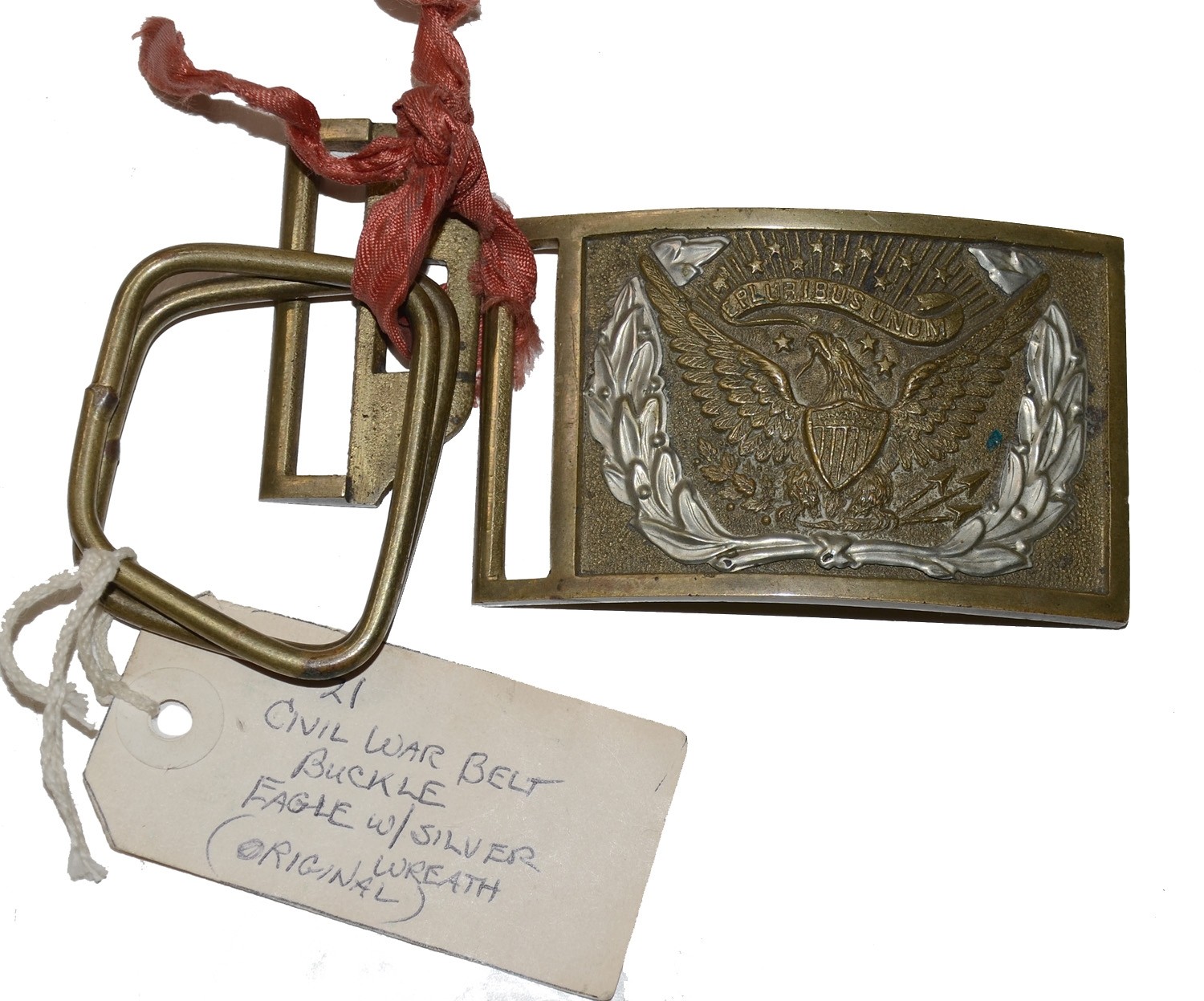 1851 ENLISTED MAN’S SWORD BELT PLATE WITH KEEPER AND BELT FITTINGS ...