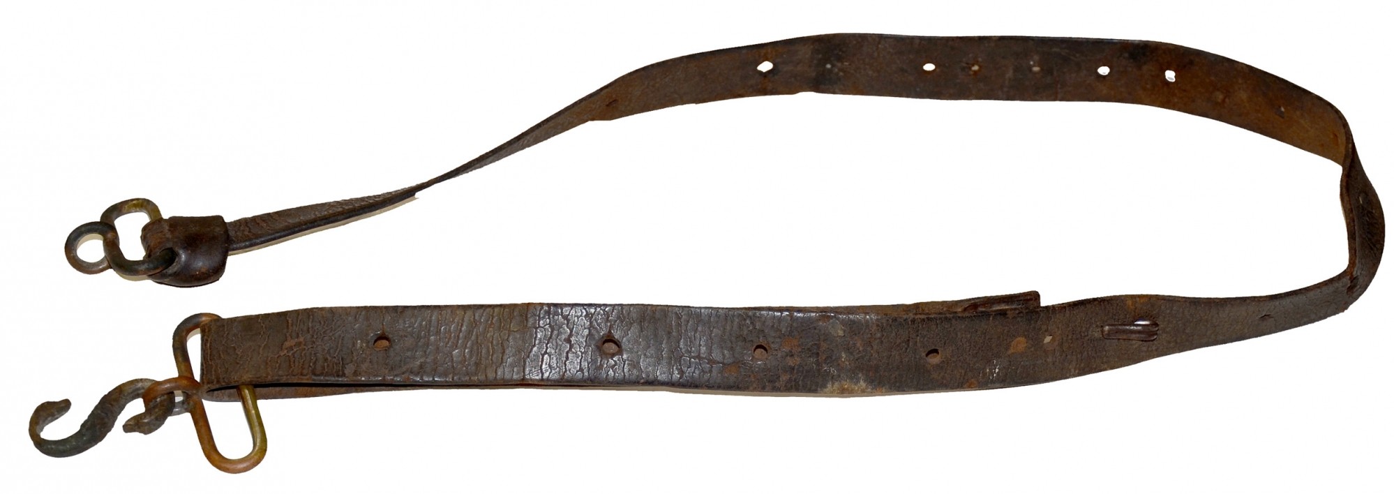 CONFEDERATE WAIST BELT IMPROVISED OF SNAKE BUCKLE AND CS RIFLE SLING ...