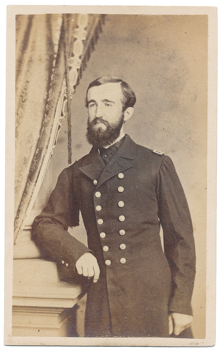 THREE-QUARTER STANDING VIEW OF UNION NAVY OFFICER — Horse Soldier
