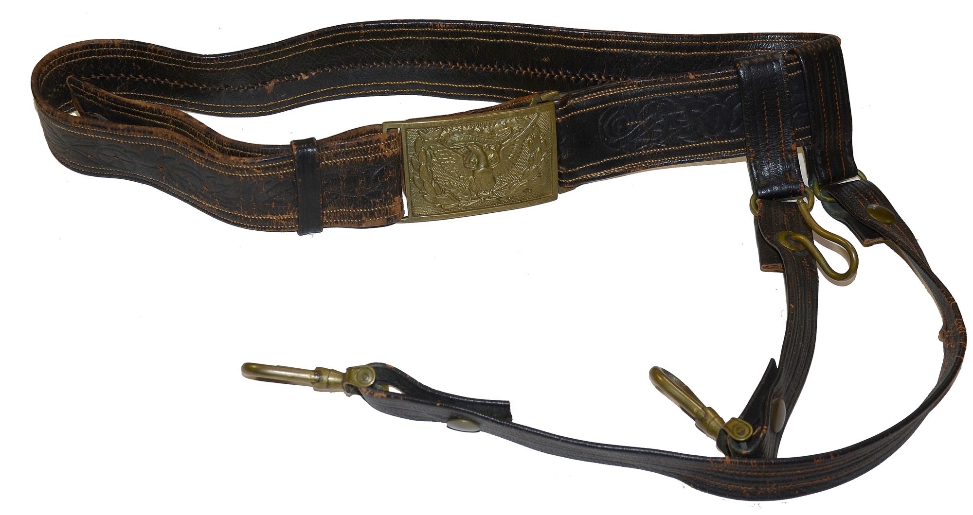CIVIL WAR OFFICER’S SWORD BELT WITH PATTERN 1851 BUCKLE — Horse Soldier