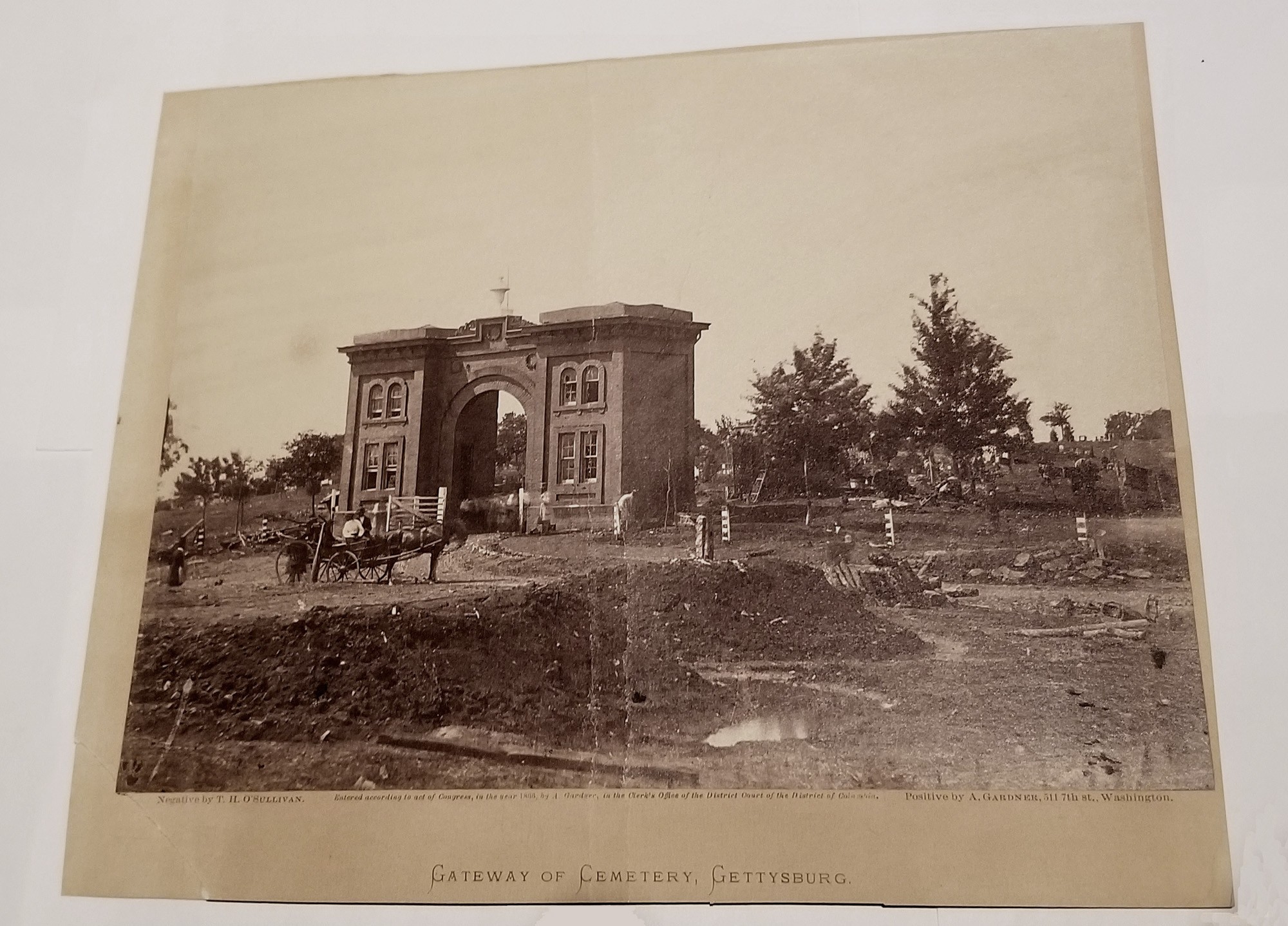 ALBUMEN PHOTO OF EVERGREEN CEMETERY GATEHOUSE BY ALEXANDER GARDNER ...