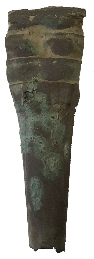 THREE STACKED BURNSIDE CARBINE SHELL CASINGS RECOVERED AT GETTYSBURG ...