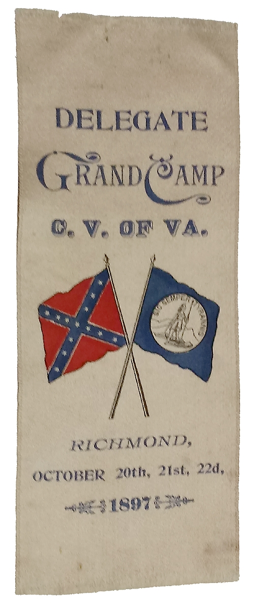 DELEGATE RIBBON FOR THE CONFEDERATE VETERANS OF VIRGINIA 1897 — Horse ...