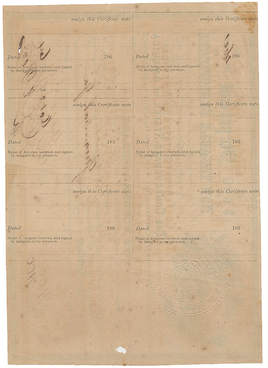 CONFEDERATE STATES OF AMERICA $500 NON TAXABLE DOCUMENT — Horse Soldier