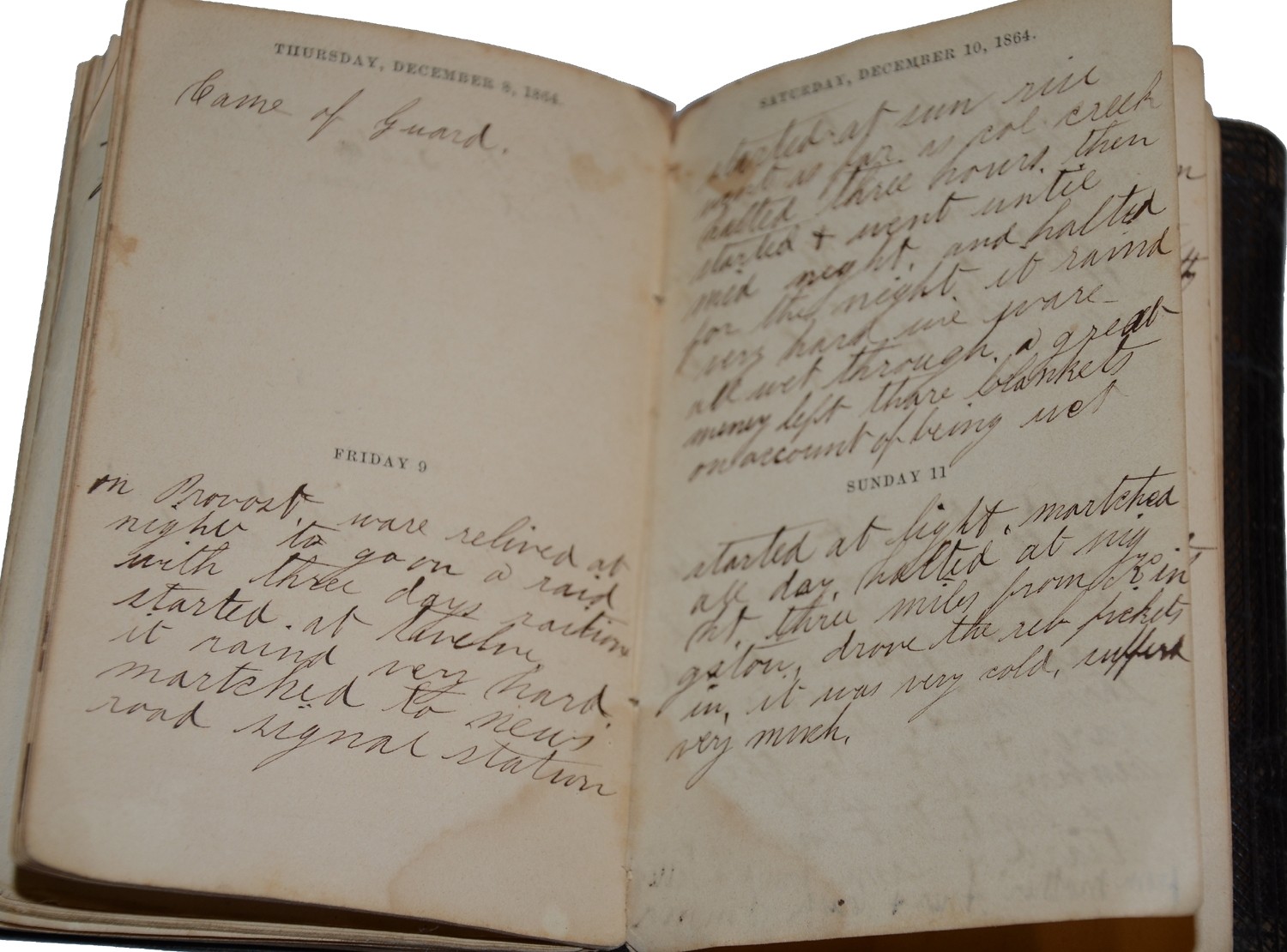 PAIR OF DIARIES IDENTIFIED TO 15TH CONNECTICUT SOLDIER — Horse Soldier