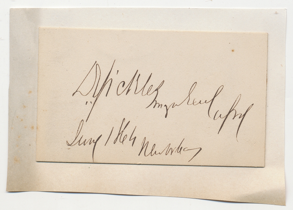 UNION MAJ. GEN. DANIEL SICKLES SIGNATURE, DATED JULY 1864 — Horse Soldier